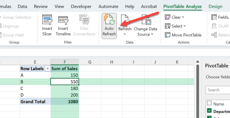 How to Automatically Refresh a Pivot Table in Excel | MyExcelOnline