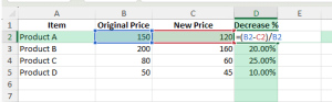 How to Calculate a Decrease in Percentage in Excel - Step by Step Guide ...