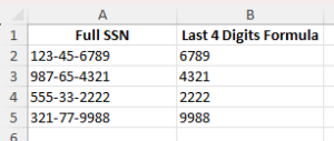 How to Extract the Last 4 Digits of SSN in Excel | MyExcelOnline