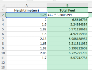 How to Convert Meters to Feet and Inches in Excel – Step by Step Guide ...