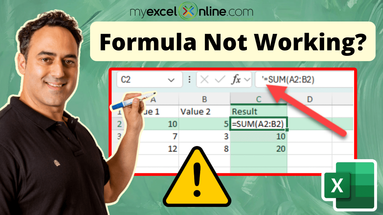 How To Fix Excel Formulas Not Calculating Step By Step Guide Myexcelonline