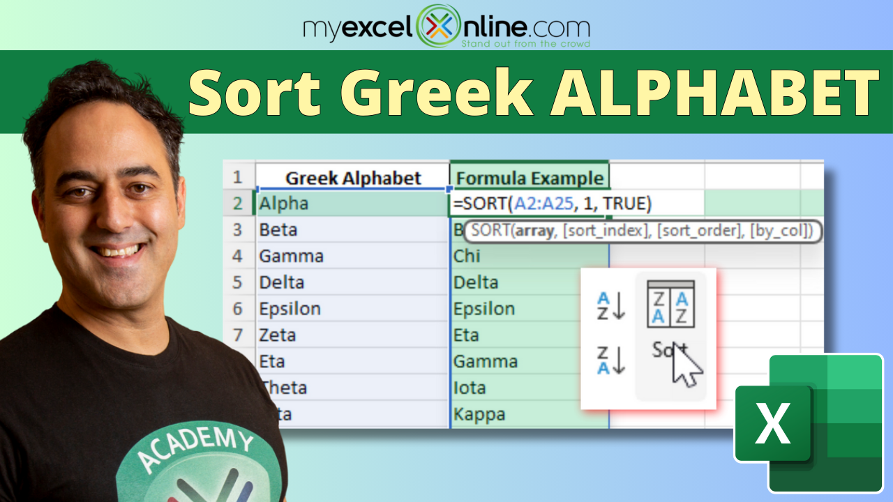 The Ultimate Guide to Sorting the Greek Alphabet in Excel | MyExcelOnline