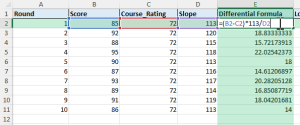 How to Calculate Golf Handicap in Excel - Step by Step Guide ...