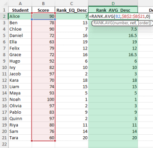 How to Create a Class Rank Calculator in Excel - Step by Step Guide ...