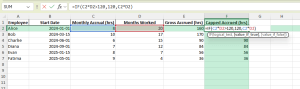 How to Create a PTO Accrual Calculator in Excel - Step by Step Guide ...